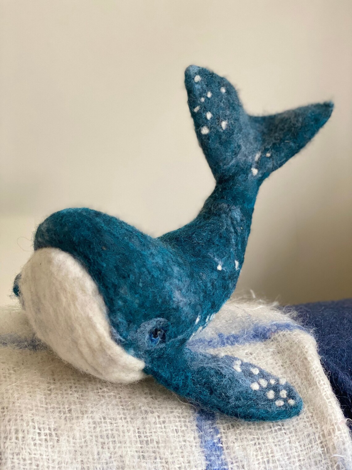Blue Whale/felted Animals/needle Felted Whale/blue Whale - Etsy
