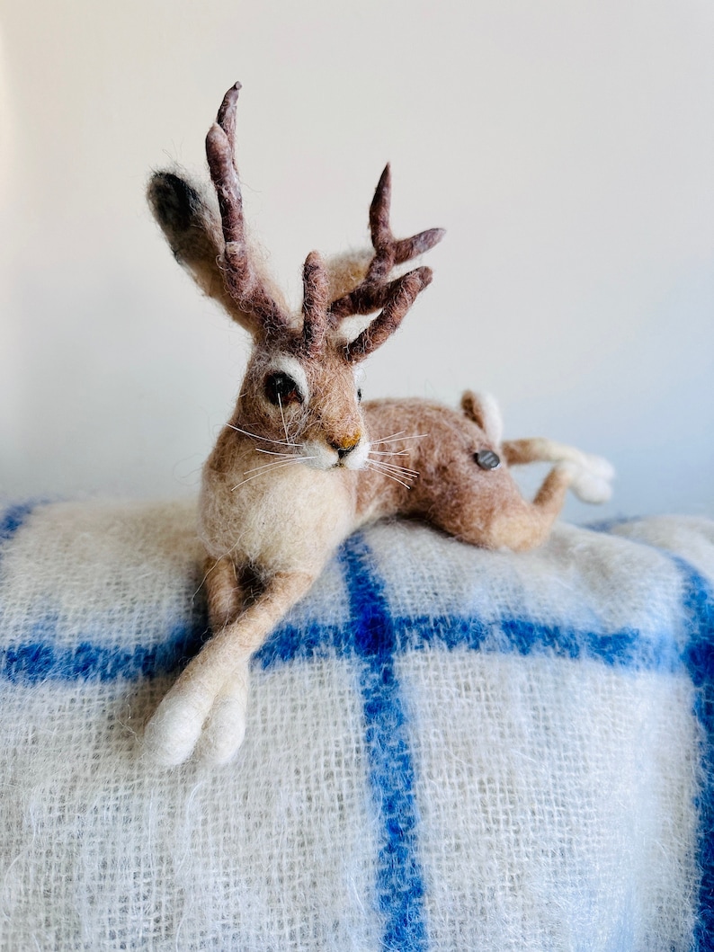 Jackalope/jackalope Sculpture/needle Felted - Etsy
