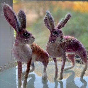 Rainbow Hare/multi Coloured Rabbit/needle Felted Bunny/rainbow Hare ...