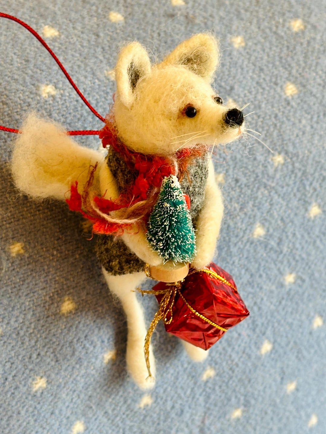 Arctic Fox Ornament/arctic Fox/fox Doll/xmas Fox Ornament/needle Felted ...