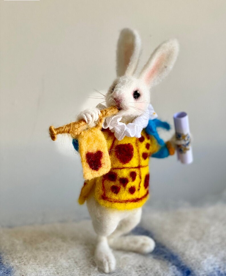 The Herald Rabbit/white Rabbit/alice Rabbit Art - Etsy