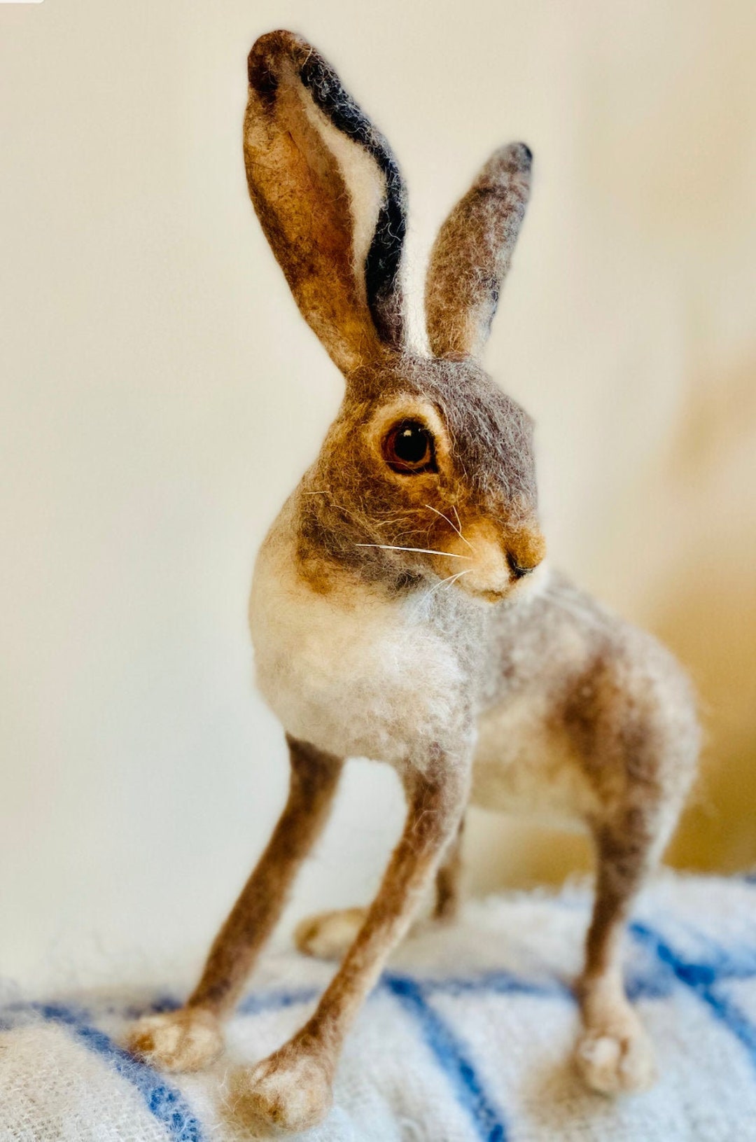 Lifesize Hare/large Hare Sculpture/jack Rabbit/needle Felted Hare ...