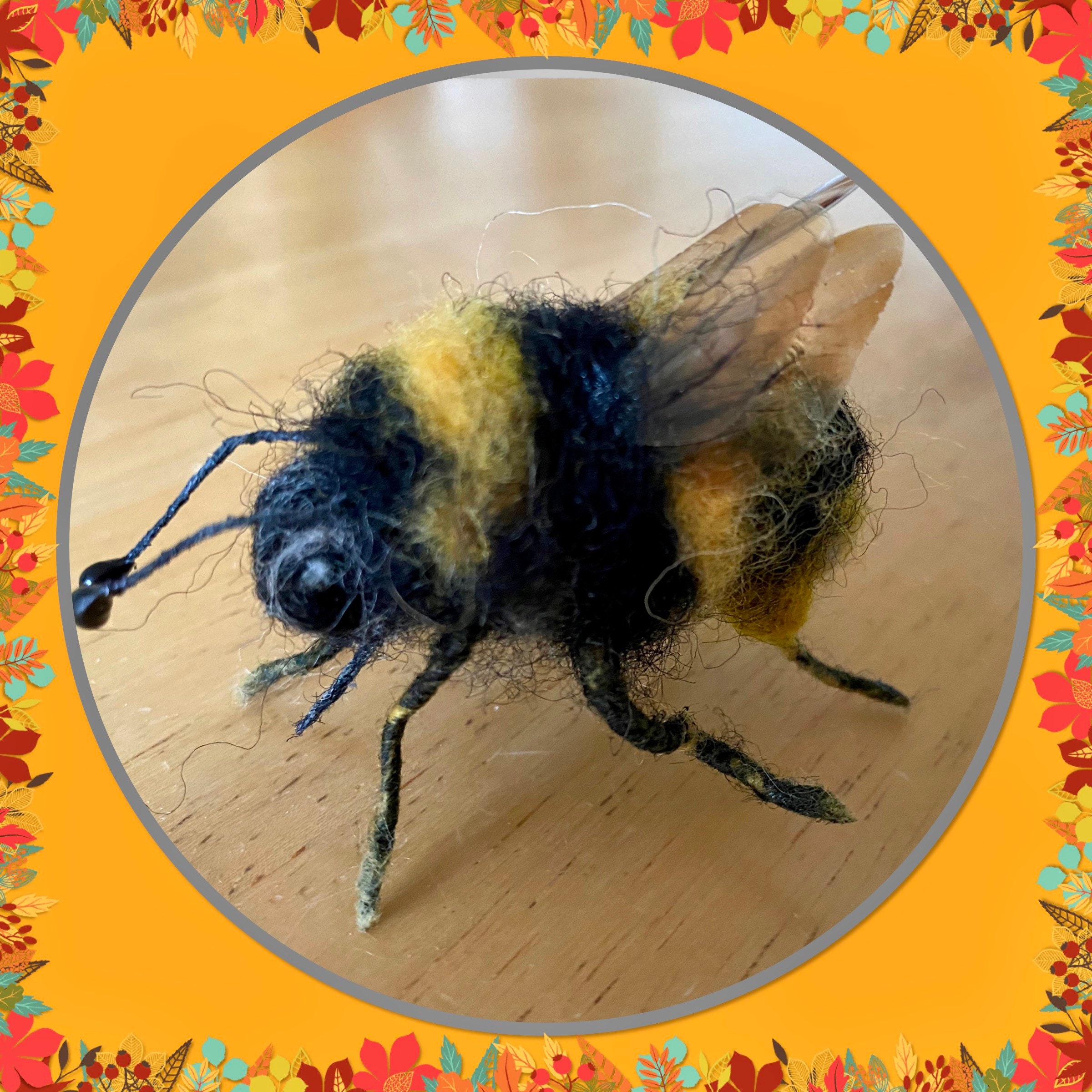 Felting Fiber Arts felted bumble bee ornament gift for bee lover bumble ...