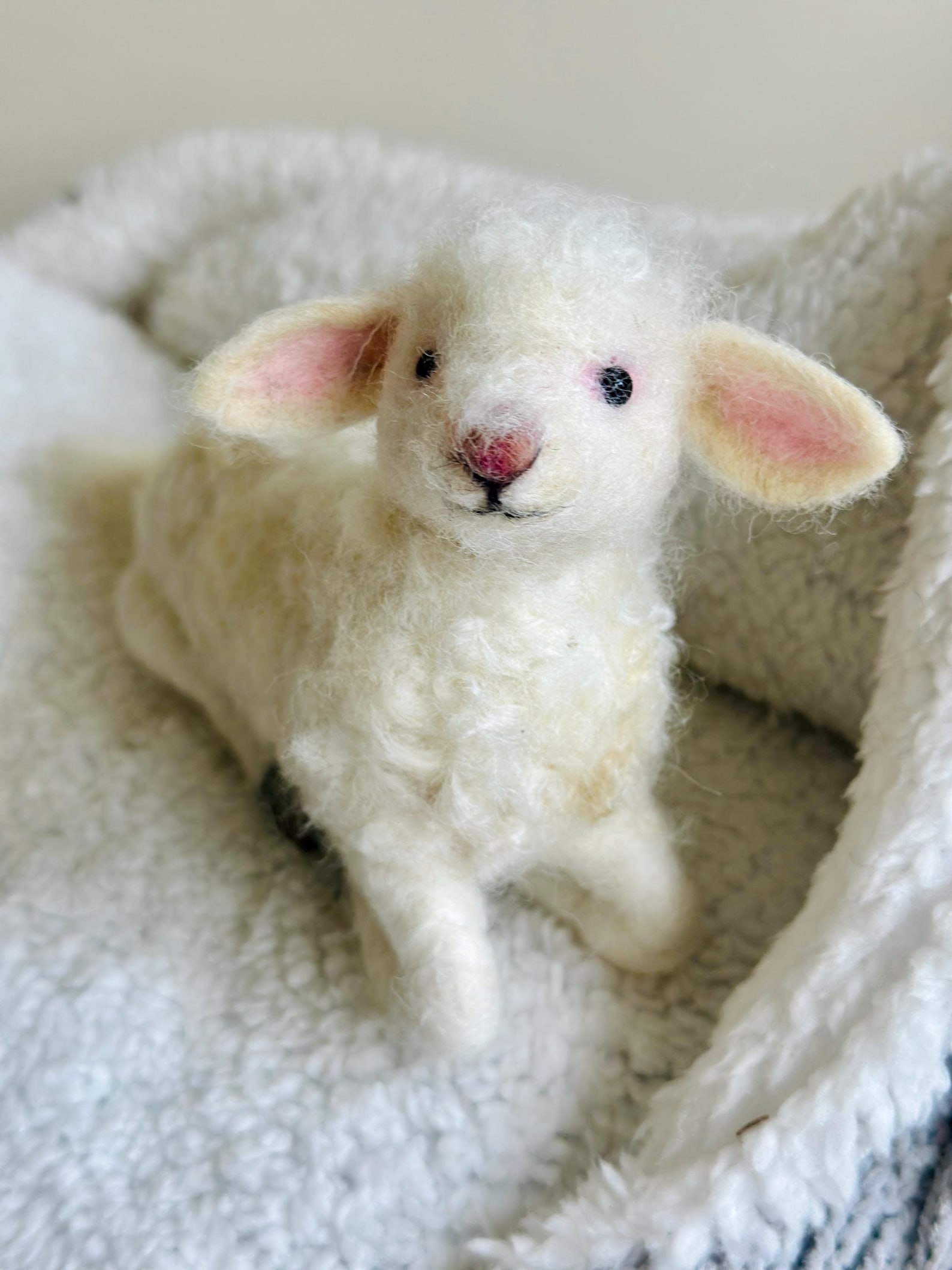 Felted Lamb/sitting Lamb/baby Lamb/needle Felt Lamb/spring Lamb/lamb ...