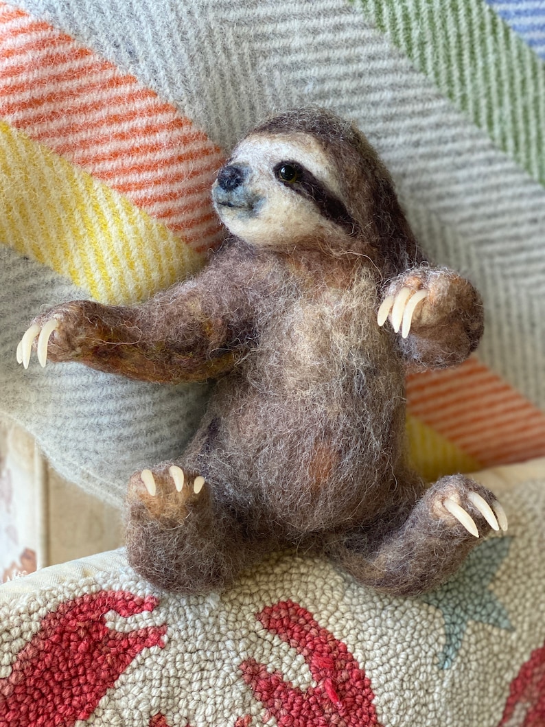 Sloth/felted Animals/needle Felted Sloth/sloth Ornament/felted - Etsy