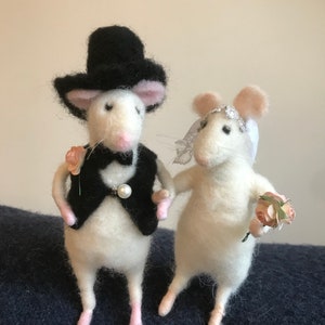 Mouse Wedding Cake Topper/mice Topper/mice Bride and Groom/ Animal Cake ...