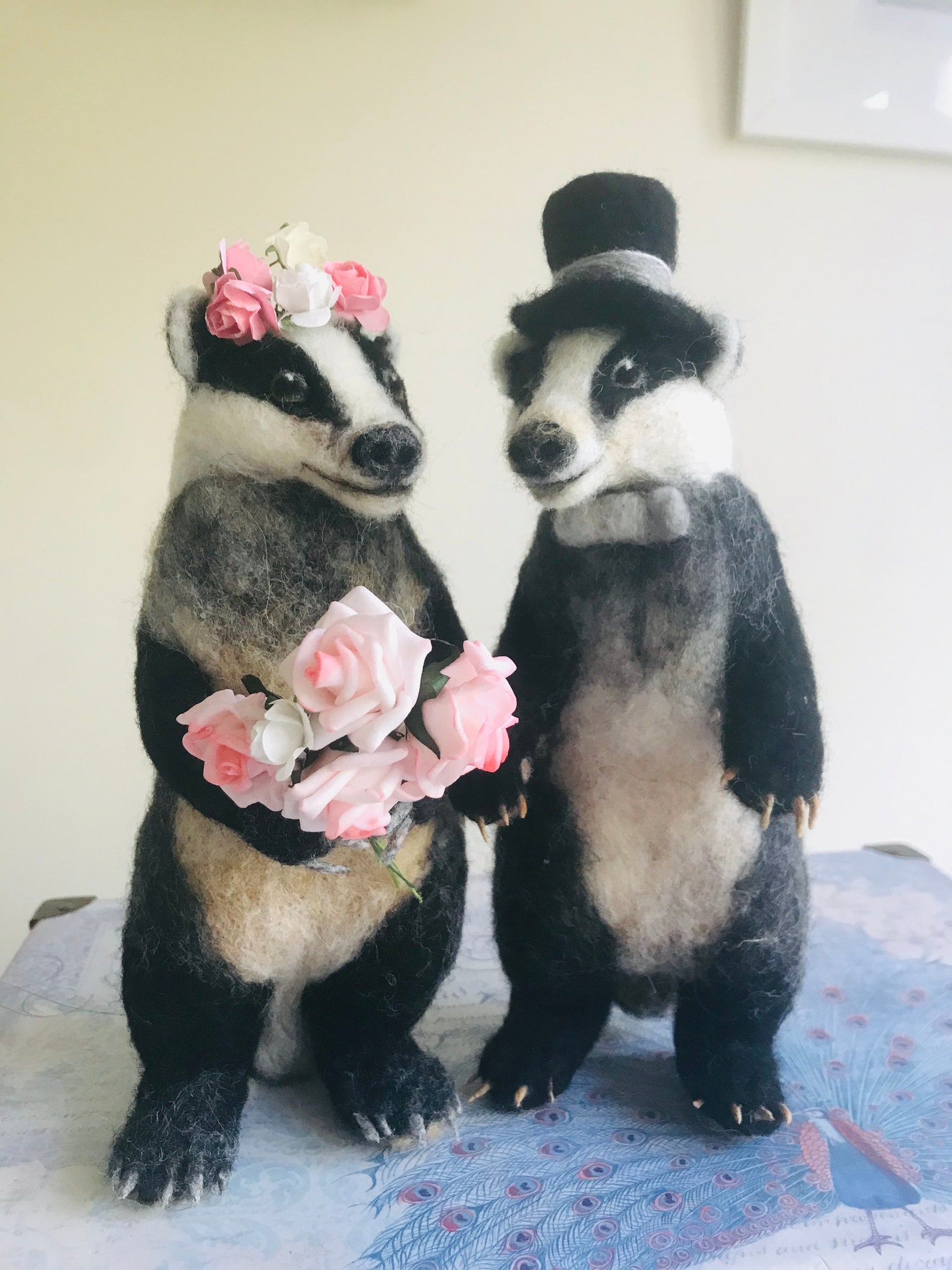 Badger Cake Topper/animal Wedding Cake Topper/needle Felted Badgers ...