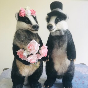 Badger Cake Topper/animal Wedding Cake Topper/needle Felted Badgers ...