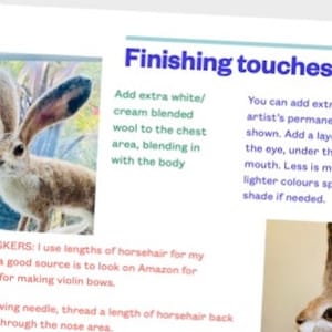 Hare Pattern/hare Felting Tutorial/intermediate/needle Felt Hare/hare ...