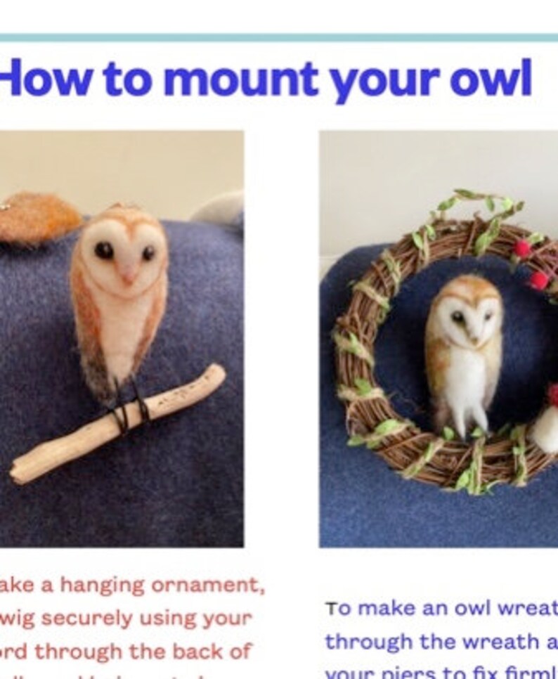 Owl Pattern/owl Felting Tutorial/beginner/needle Felt Owl/owl - Etsy UK