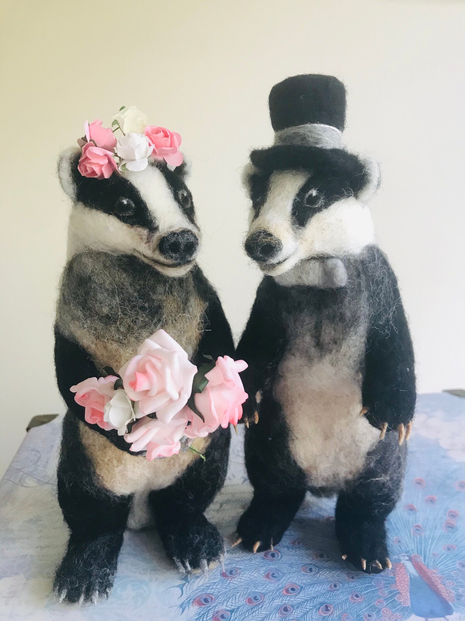 Badger Cake Topper/animal Wedding Cake Topper/needle Felted Badgers ...