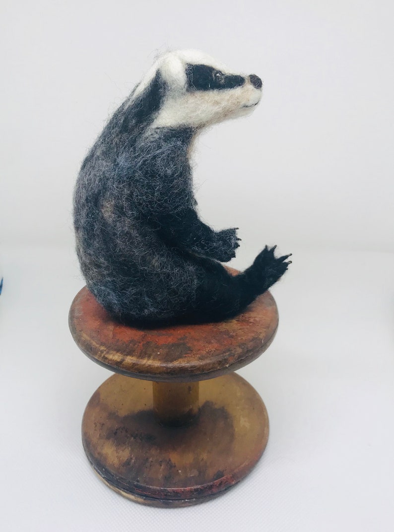 Badger/Needle Felted Badger/Sitting Badger/Felted | Etsy