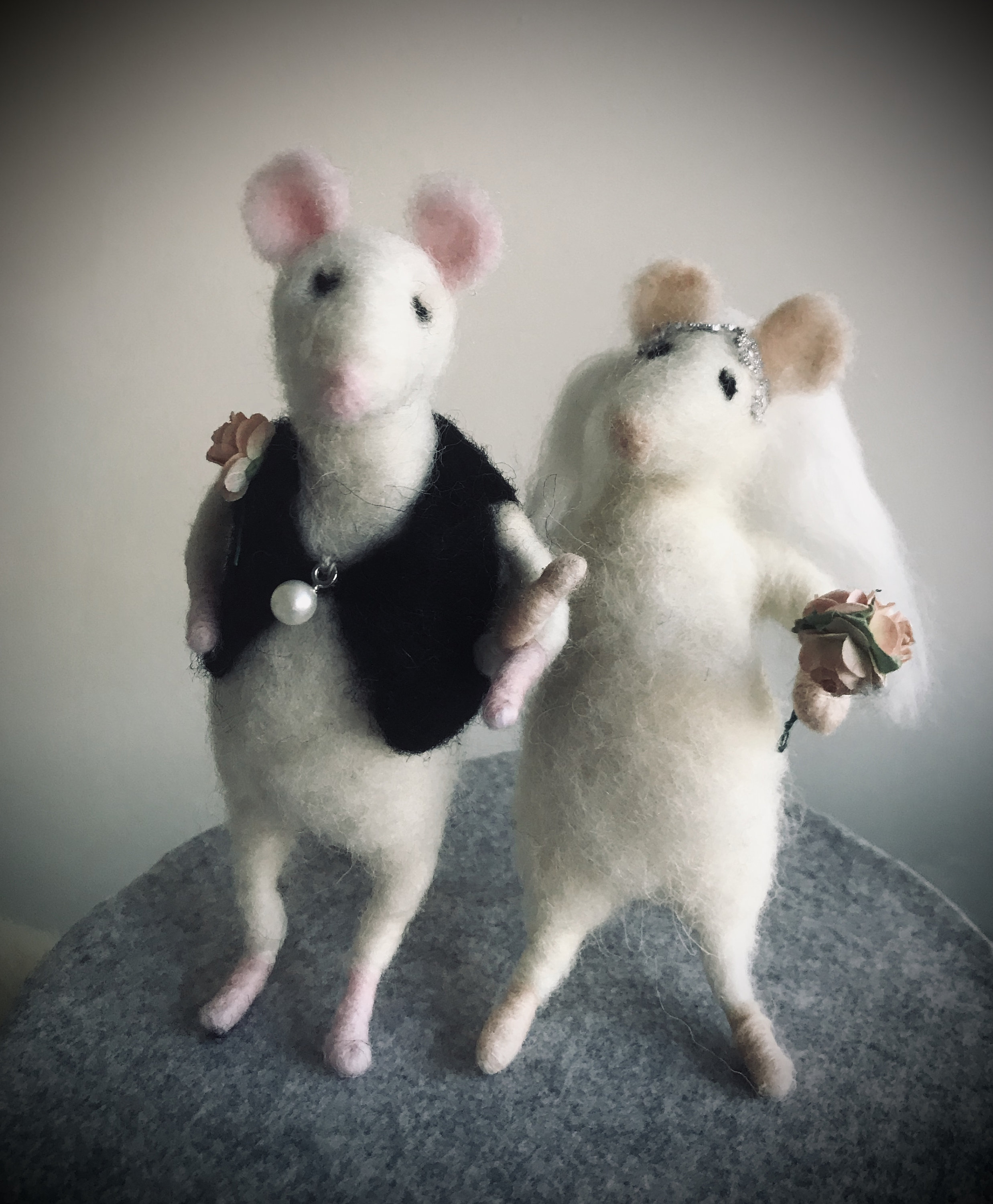 Mouse Wedding Cake Topper/mice Topper/mice Bride and Groom/ Animal Cake ...