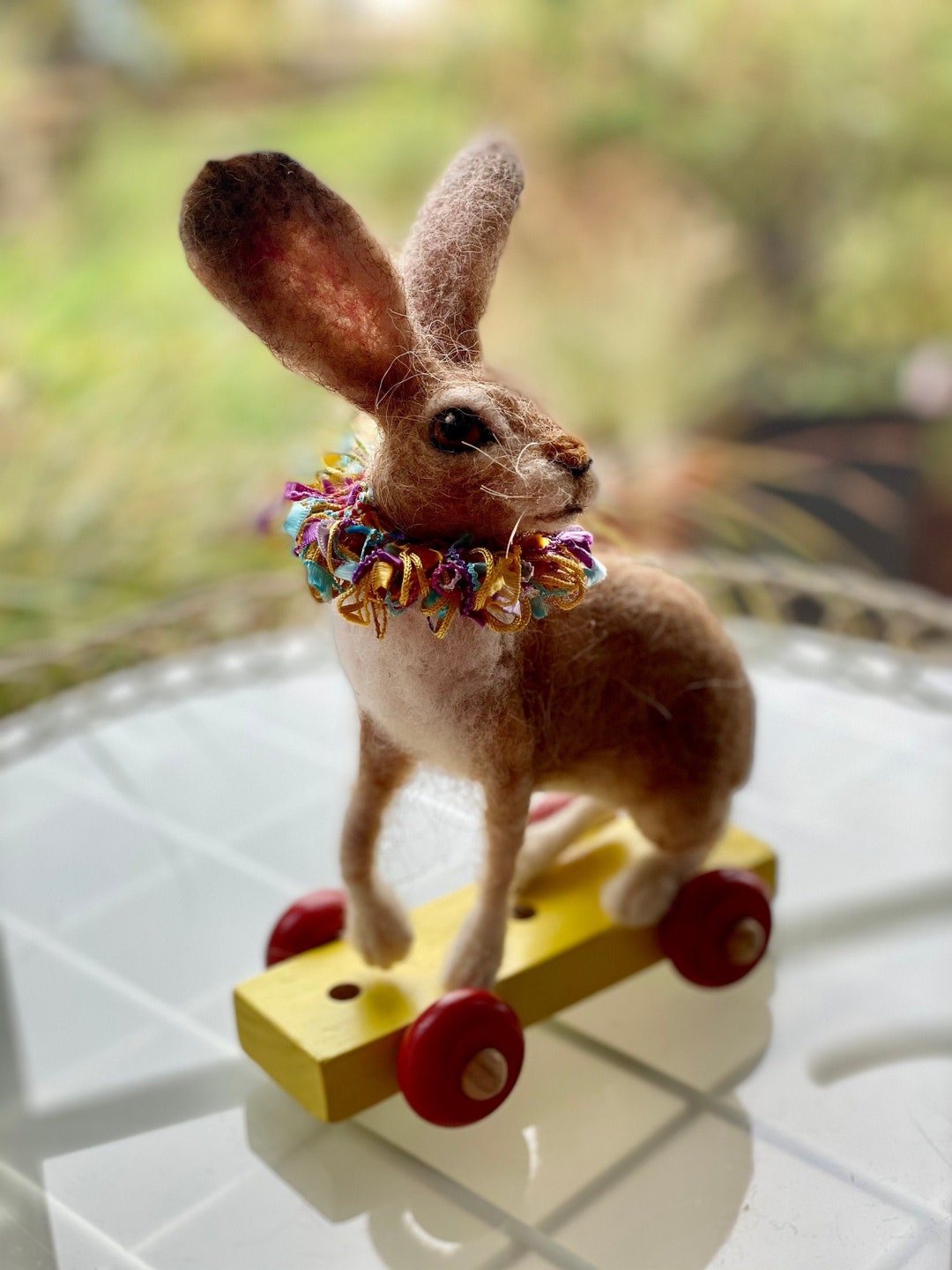 Hare Toy/pull Along Hare/vintage Style Hare/hare Sculpture/felted ...