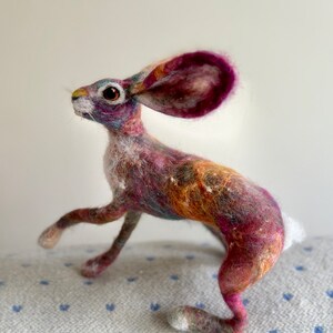 Rainbow Hare/multi Coloured Rabbit/needle Felted Bunny/rainbow Hare ...
