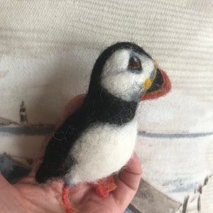 Puffin/needle Felt Puffin/felted Bird/felted Animals/needle | Etsy UK