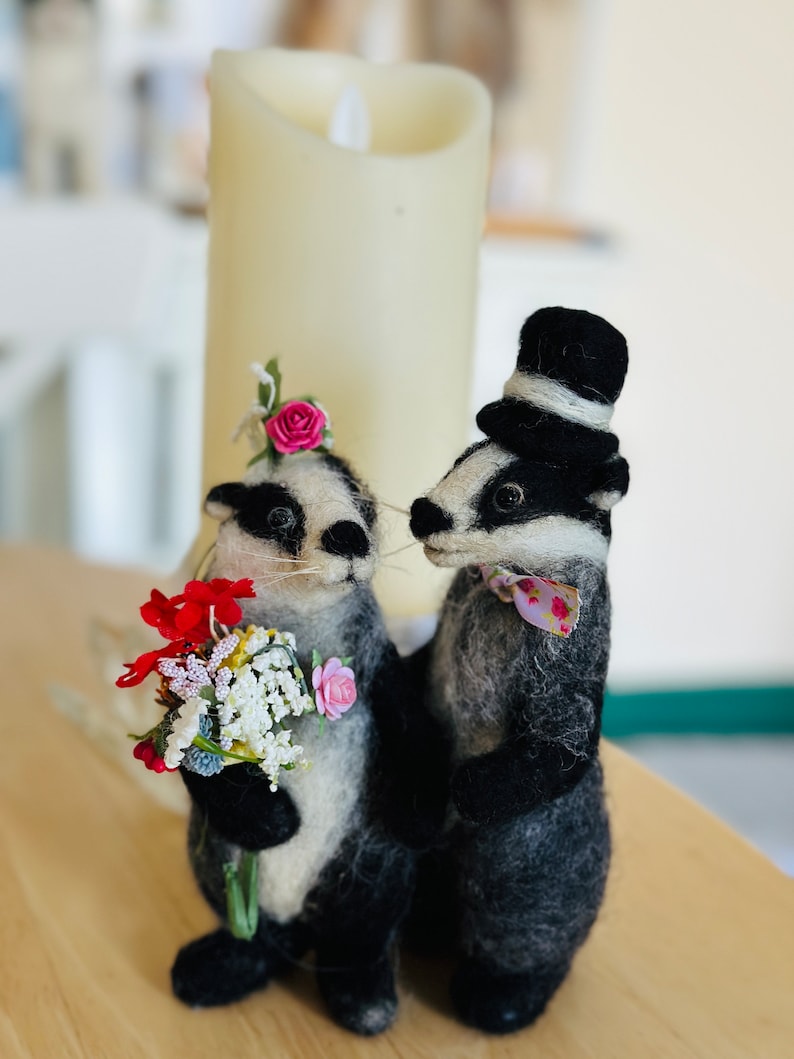 Badger Cake Topper/animal Wedding Cake Topper/needle Felted Badgers ...