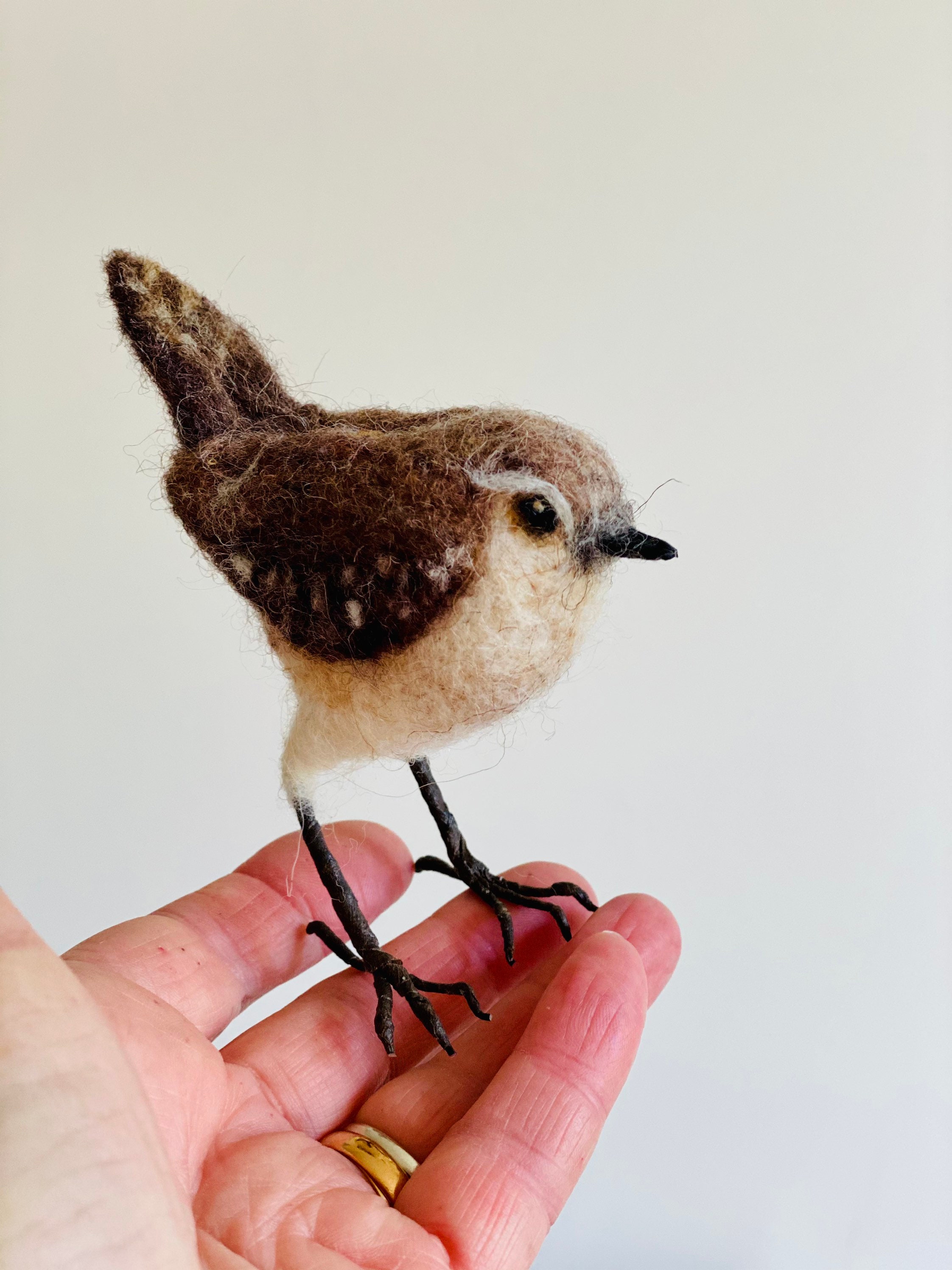 Wren/wren Sculpture/wren Ornament/jenny Wren/jenny Wren Ornament/needle ...