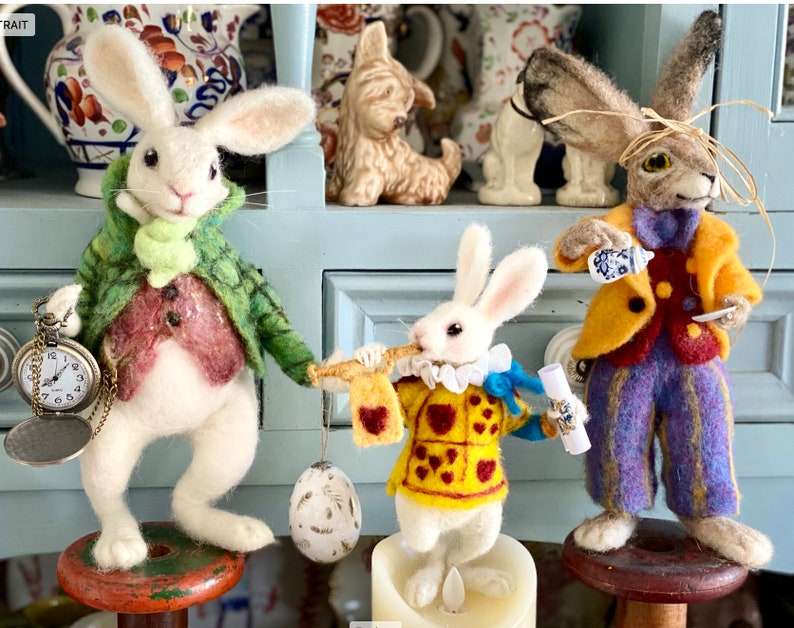 The Herald Rabbit/white Rabbit/alice Rabbit Art - Etsy