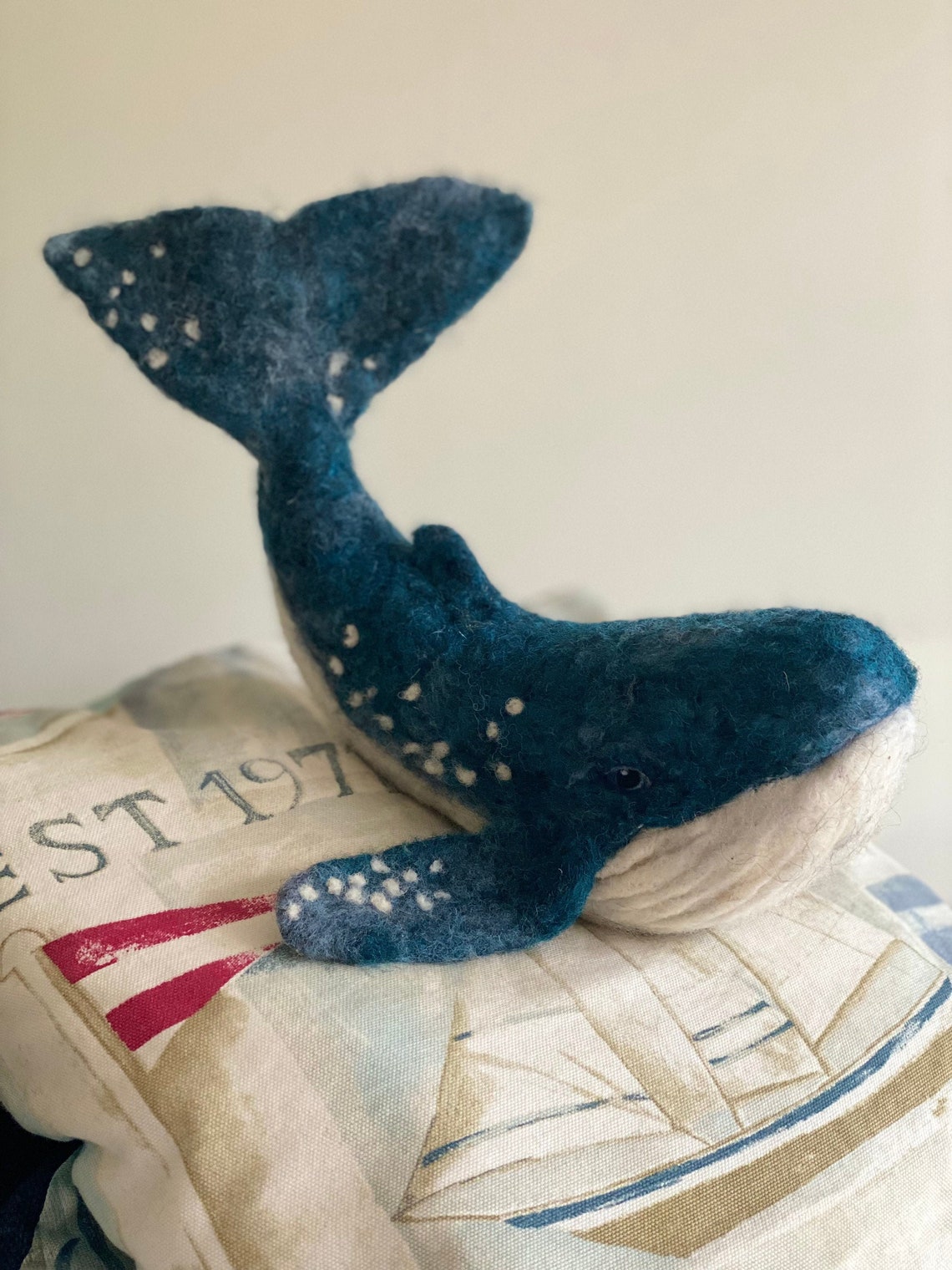 Blue Whale/felted Animals/needle Felted Whale/blue Whale - Etsy