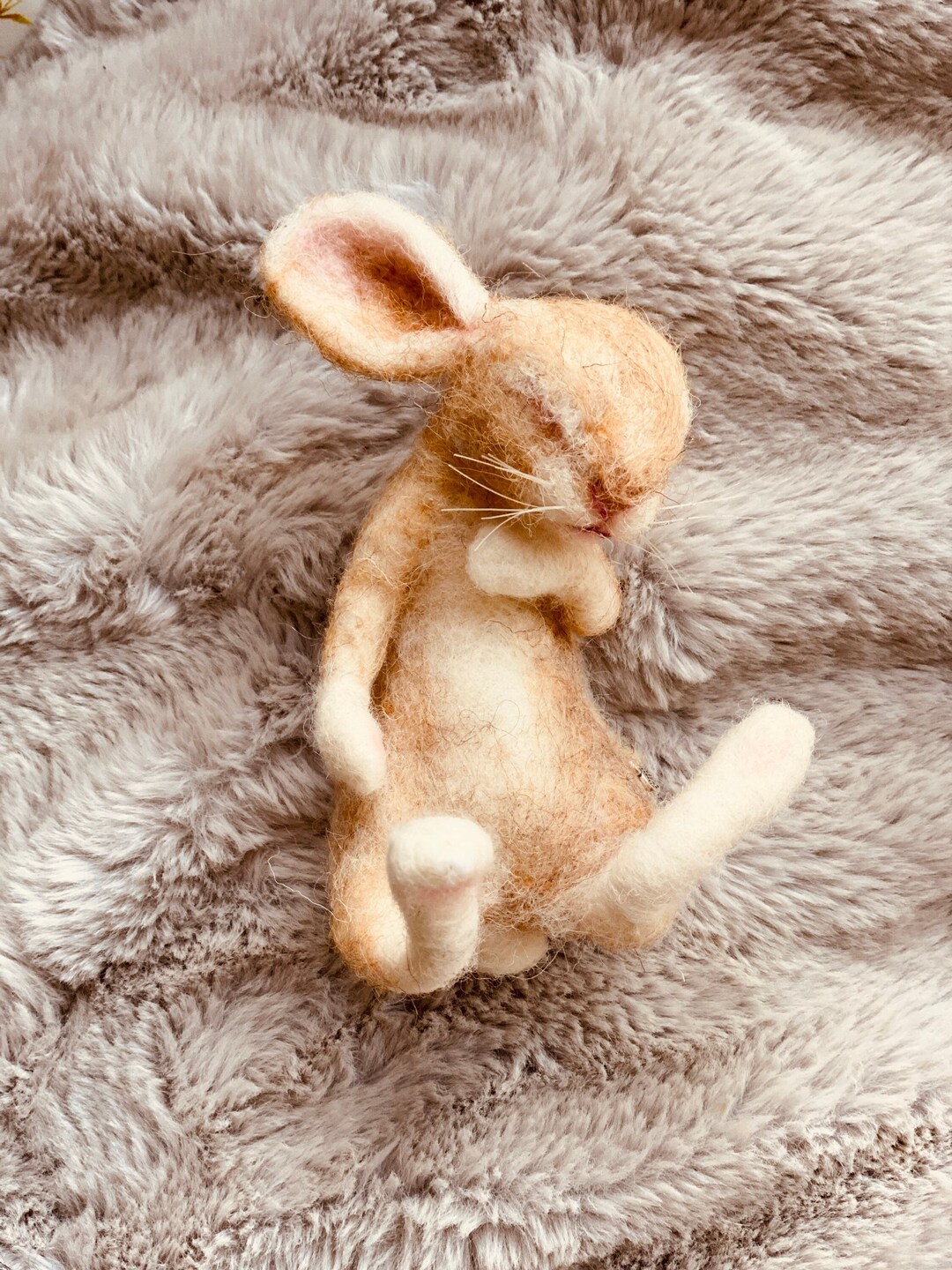 Hare Baby/baby Rabbit/sleeping Newborn Hare/needle Felted Animal/ooak ...