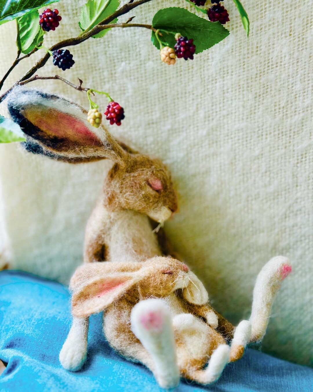 Sleeping Hare/needle Felted Hare/mother Hare/felt Hare/felted Rabbit ...
