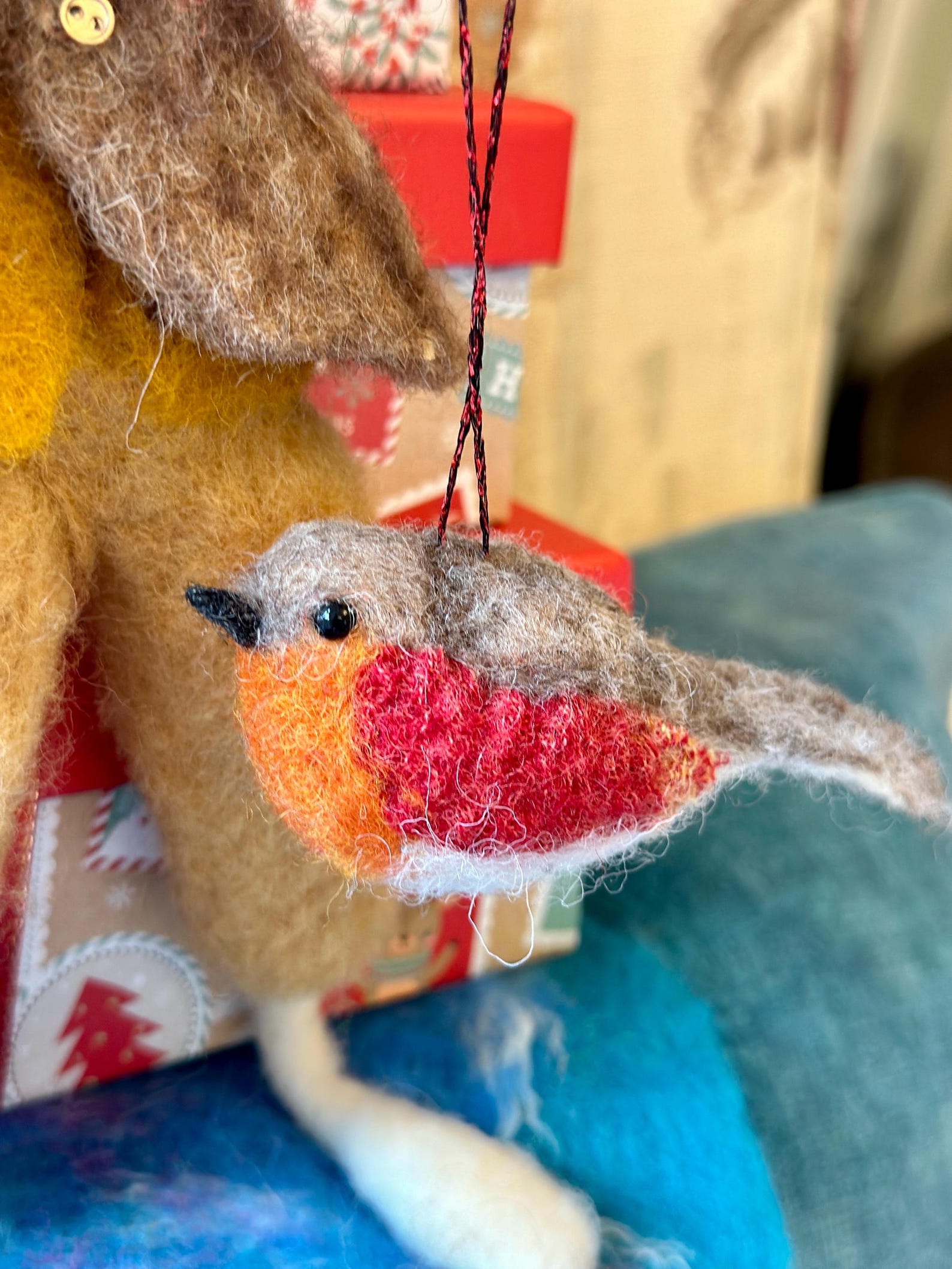Needle Felted Robin Ornament: Holiday Decor, Xmas Gift - Etsy