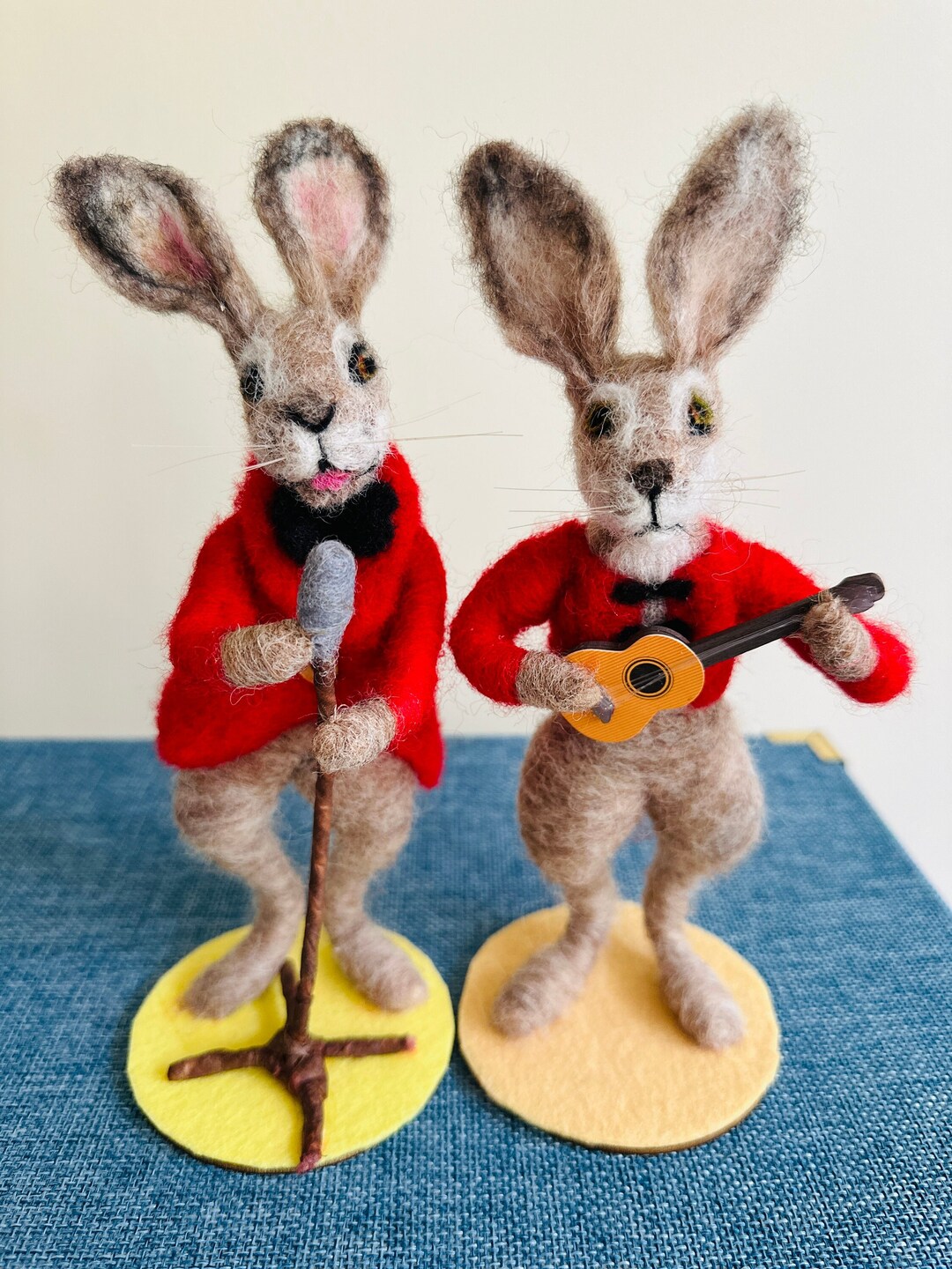 Music Rabbit/musical Hare/rabbit Doll/needle Felted Bunny/musician ...
