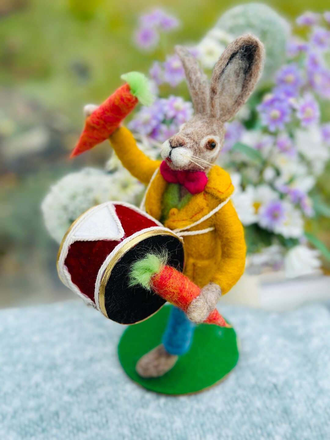 Drummer Rabbit/musical Hare Doll/rabbit Doll/needle Felted Bunny/felt ...