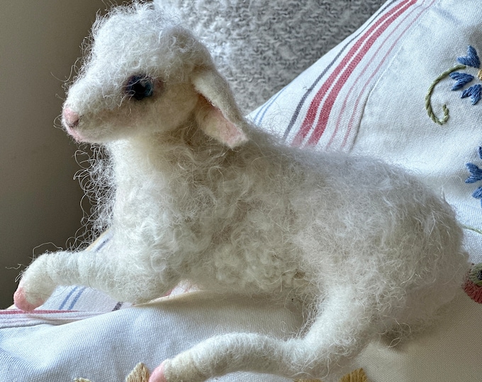 White Needle Felted Lamb - Etsy