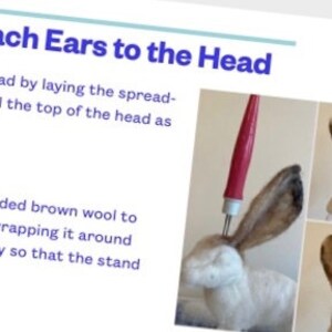 Hare Pattern/hare Felting Tutorial/intermediate/needle Felt Hare/hare ...