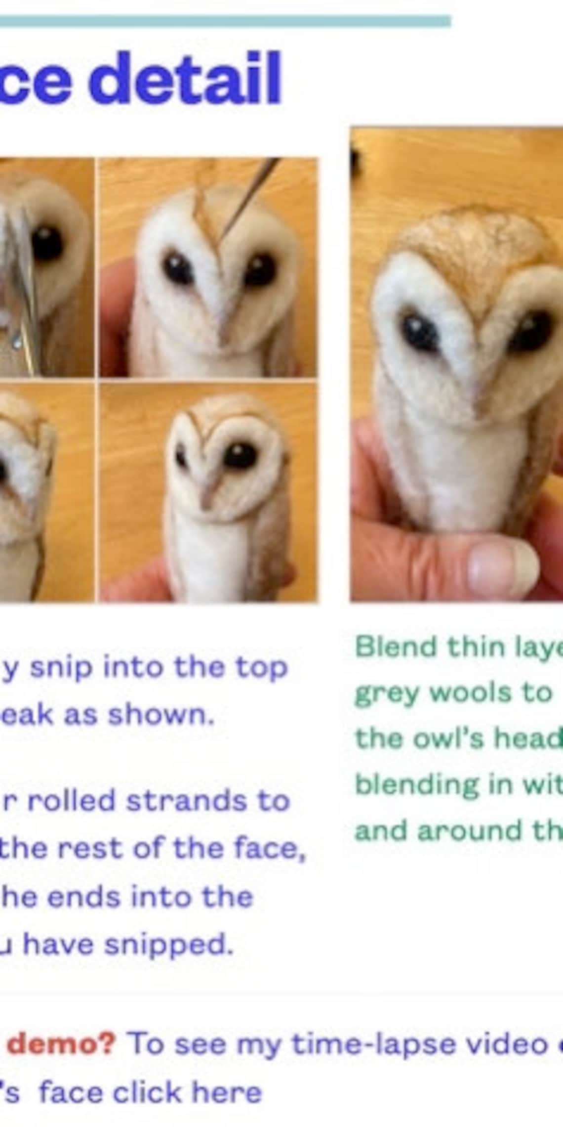 Owl pattern/Owl felting tutorial/Beginner/Needle felt Owl/Owl | Etsy