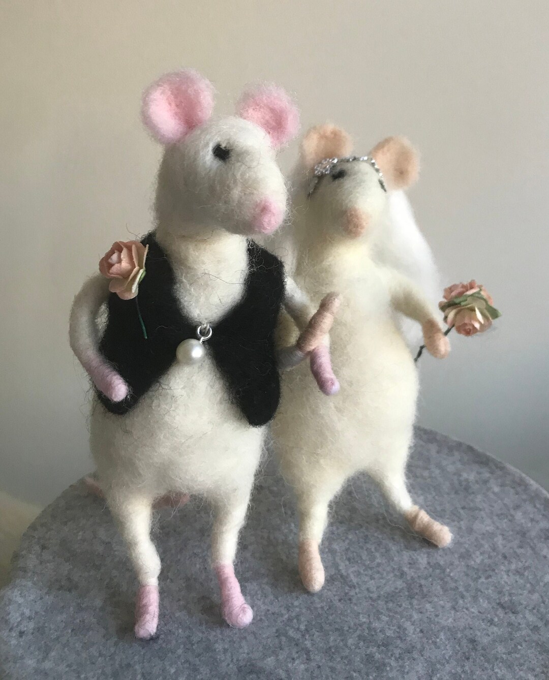 Mouse Wedding Cake Topper/mice Topper/mice Bride and Groom/ Animal Cake ...