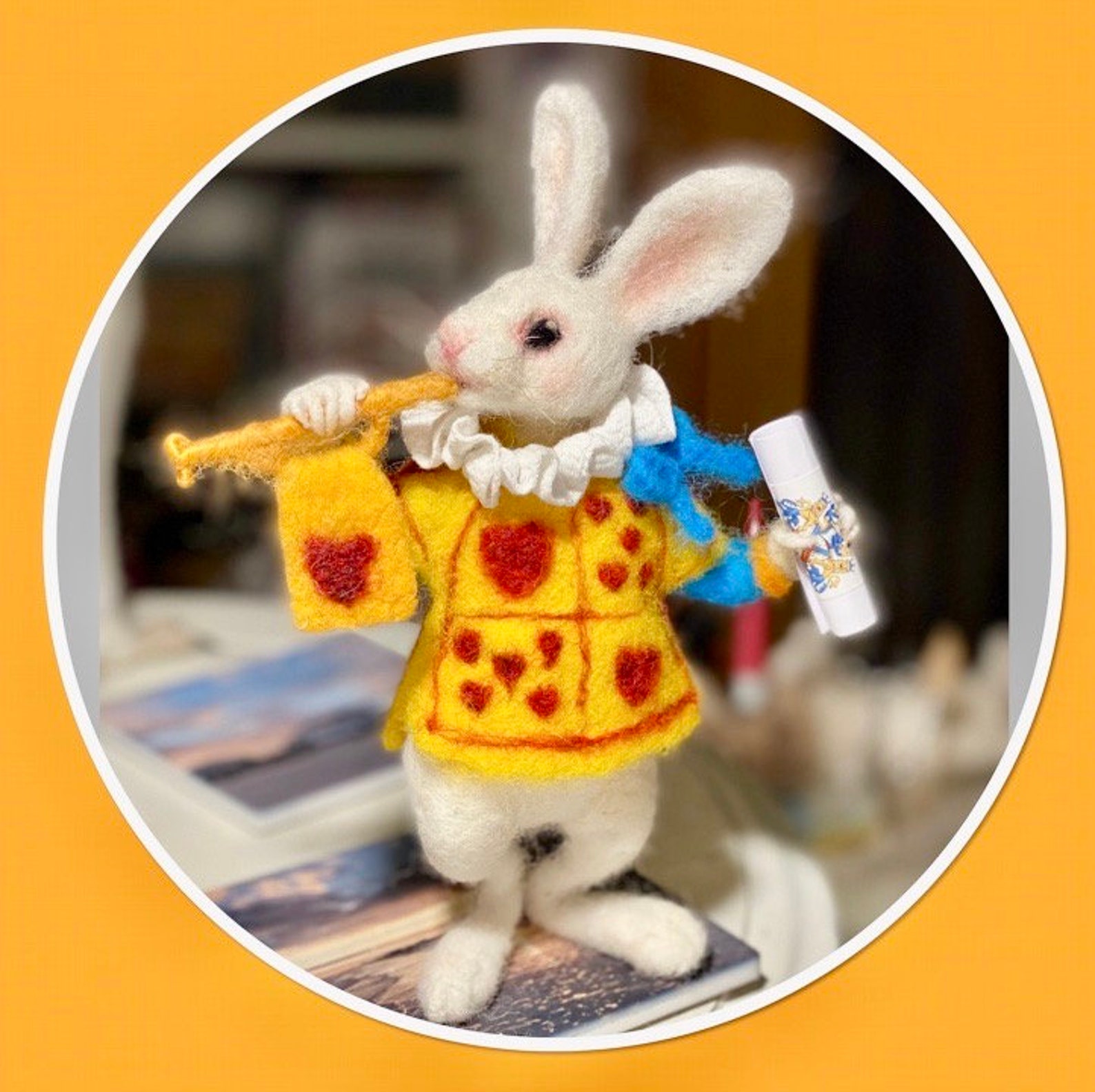 The Herald Rabbit/white Rabbit/alice Rabbit Art - Etsy