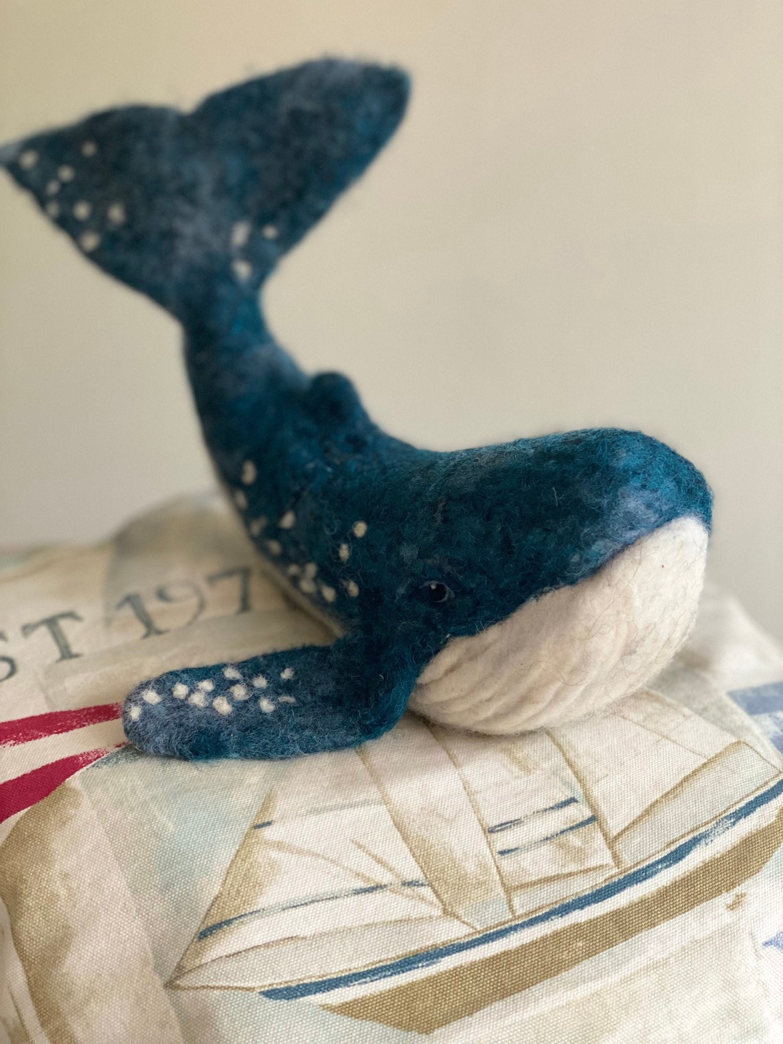 Blue Whale/felted Animals/needle Felted Whale/blue Whale - Etsy