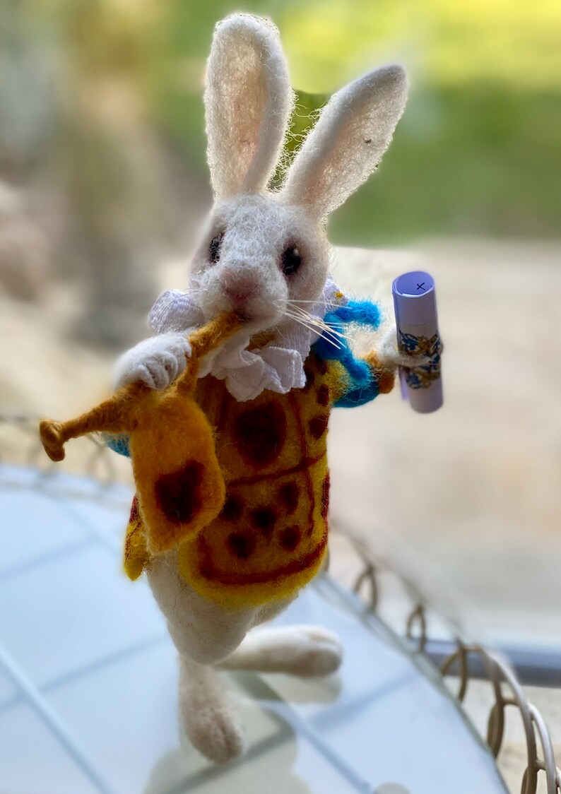 The Herald Rabbit/white Rabbit/alice Rabbit Art - Etsy