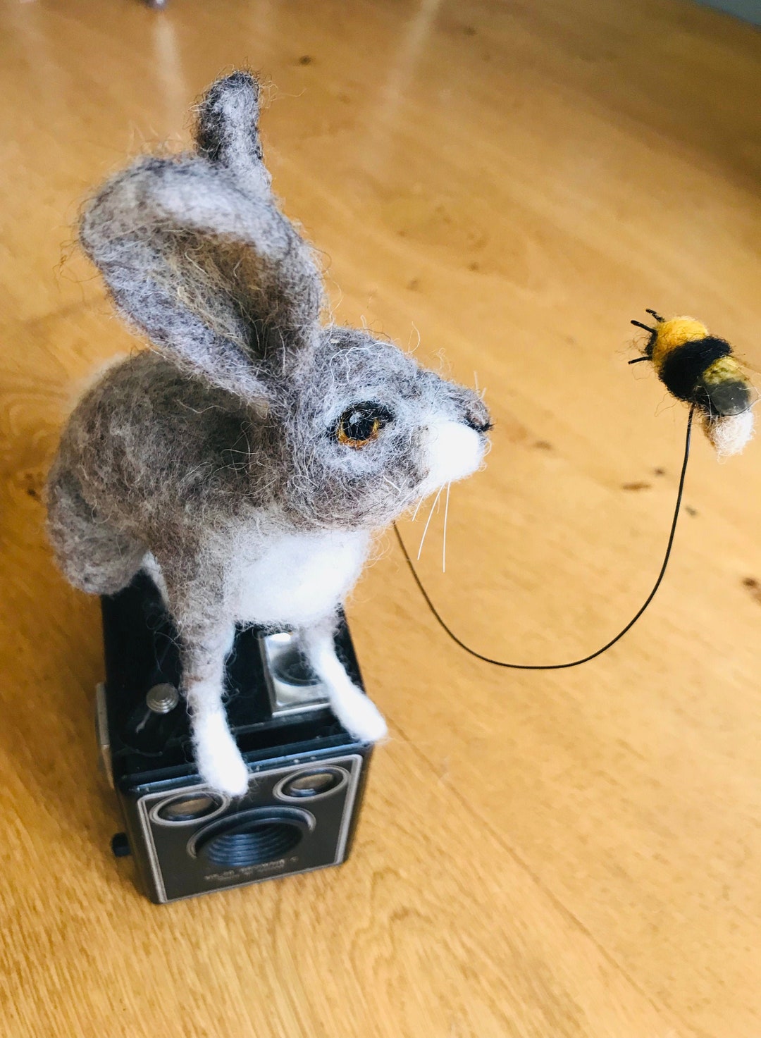 Bee-witched Brownie Hare/rabbit and Bee Gift/needle Felted Hare/bunny ...