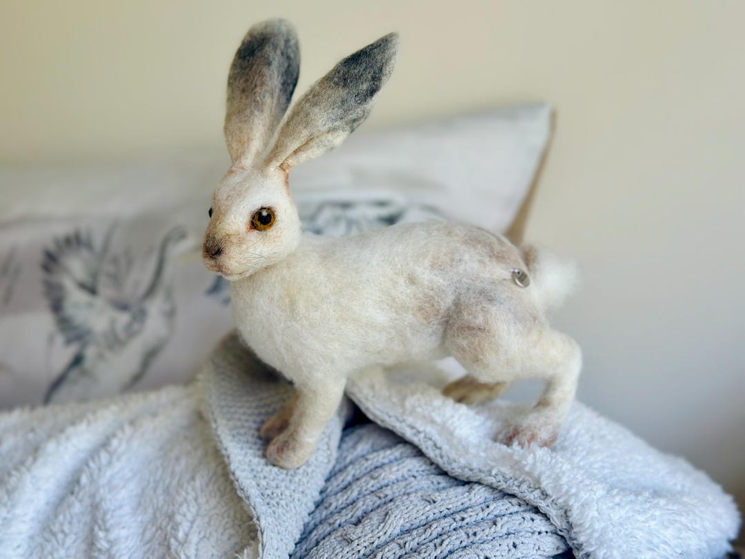 Snowshoe Hare/arctic Hare/arctic Hare Gift/rabbit Gift/needle Felt ...