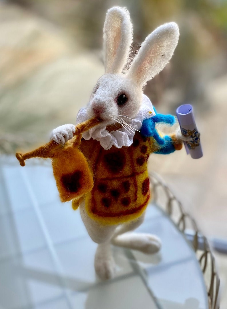 The Herald Rabbit/white Rabbit/alice Rabbit Art - Etsy