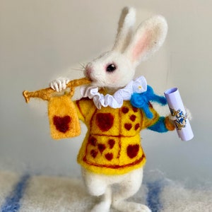The Herald Rabbit/white Rabbit/alice Rabbit Art Doll/needlefelted ...