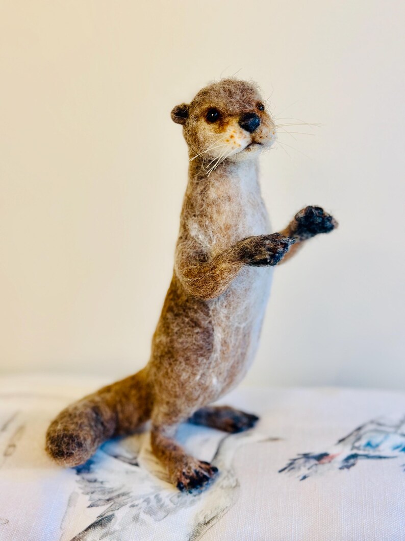 Needle Felt Otter Sculpture : Felted Otter; Otter Gift; Needle Felted ...