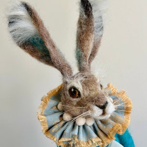 Art Hare Doll/blue Hare/rabbit Doll/mixed Media Rabbit/ooak Art Doll ...