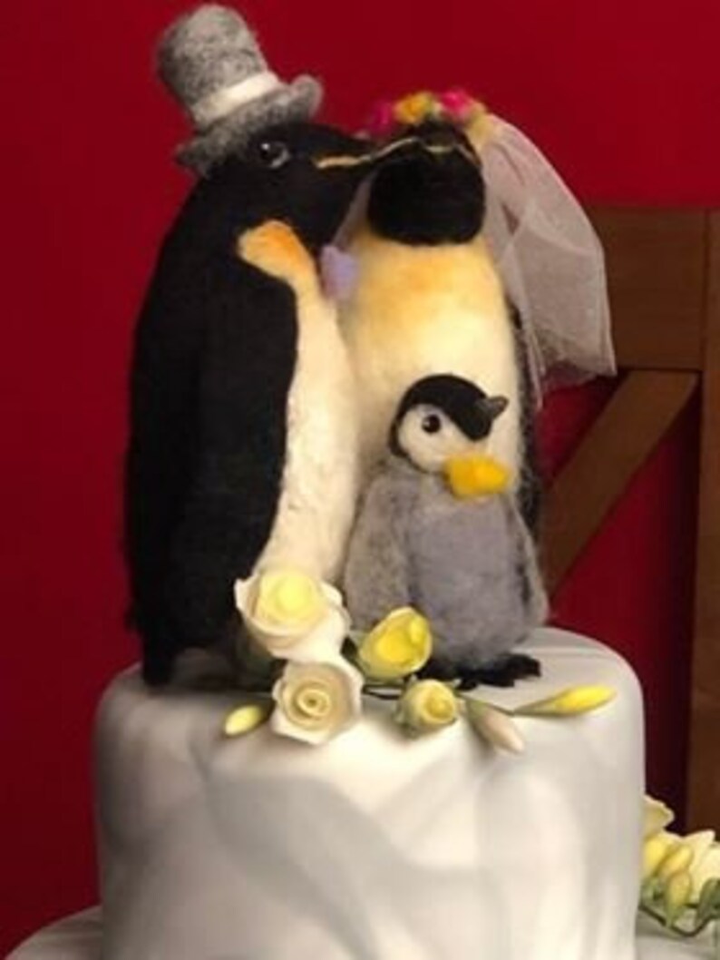 Penguins/penguin Wedding Cake Topper/needle Felted Penguins/wedding ...