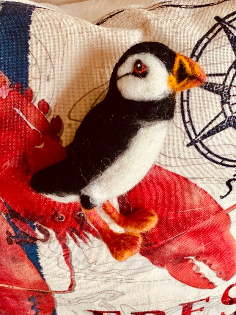 Puffin/needle Felt Puffin/felted Bird/felted Animals/needle - Etsy UK