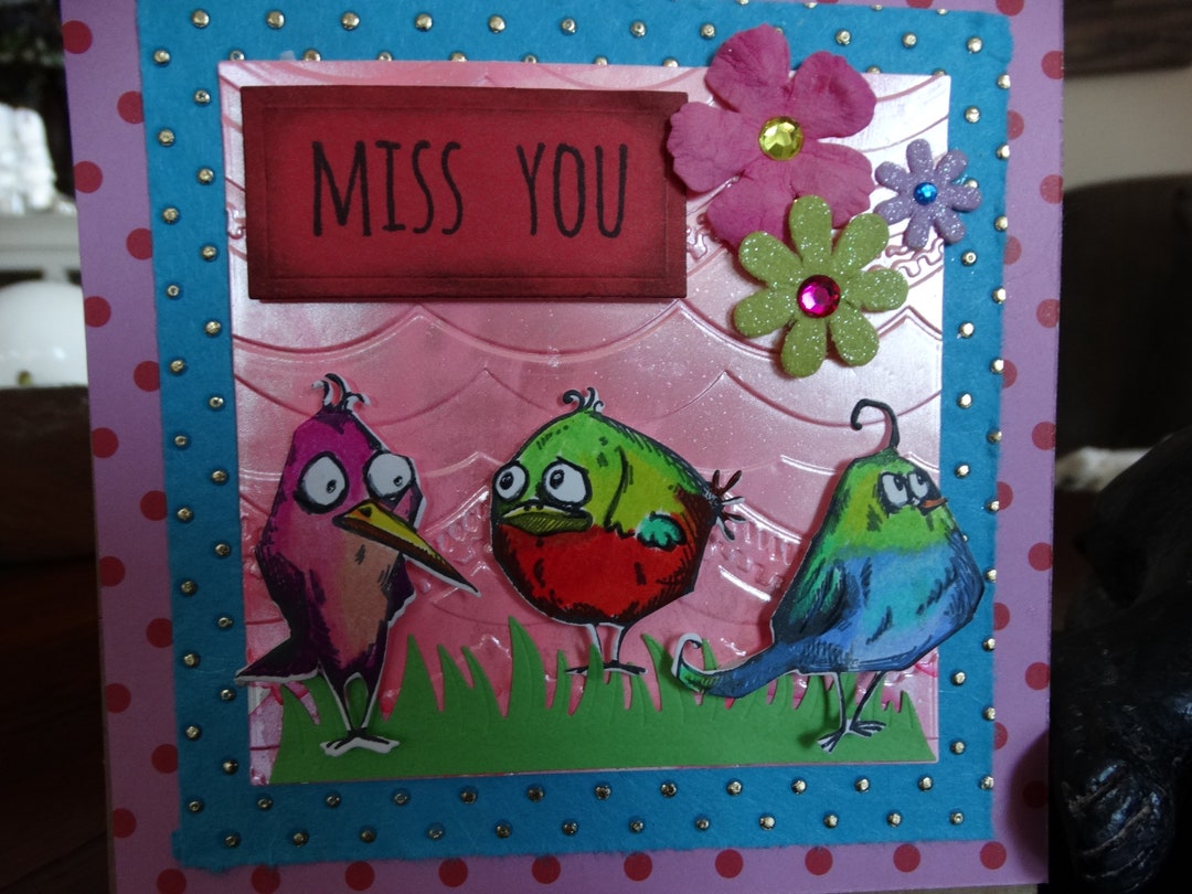 Hand Made Miss You Greeting Card - Etsy