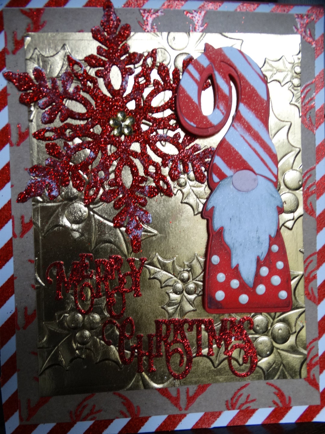 Handmade Gnome Christmas Card - Etsy