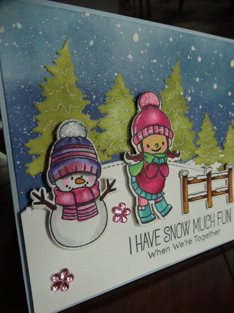 Hand Made Snowman Winter Scene Card - Etsy