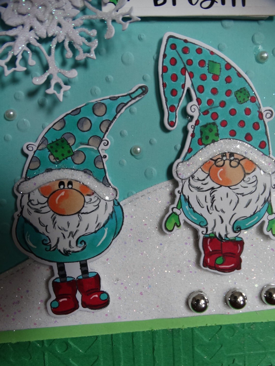 Gnome Buddies Handmade Christmas Card - Etsy.de