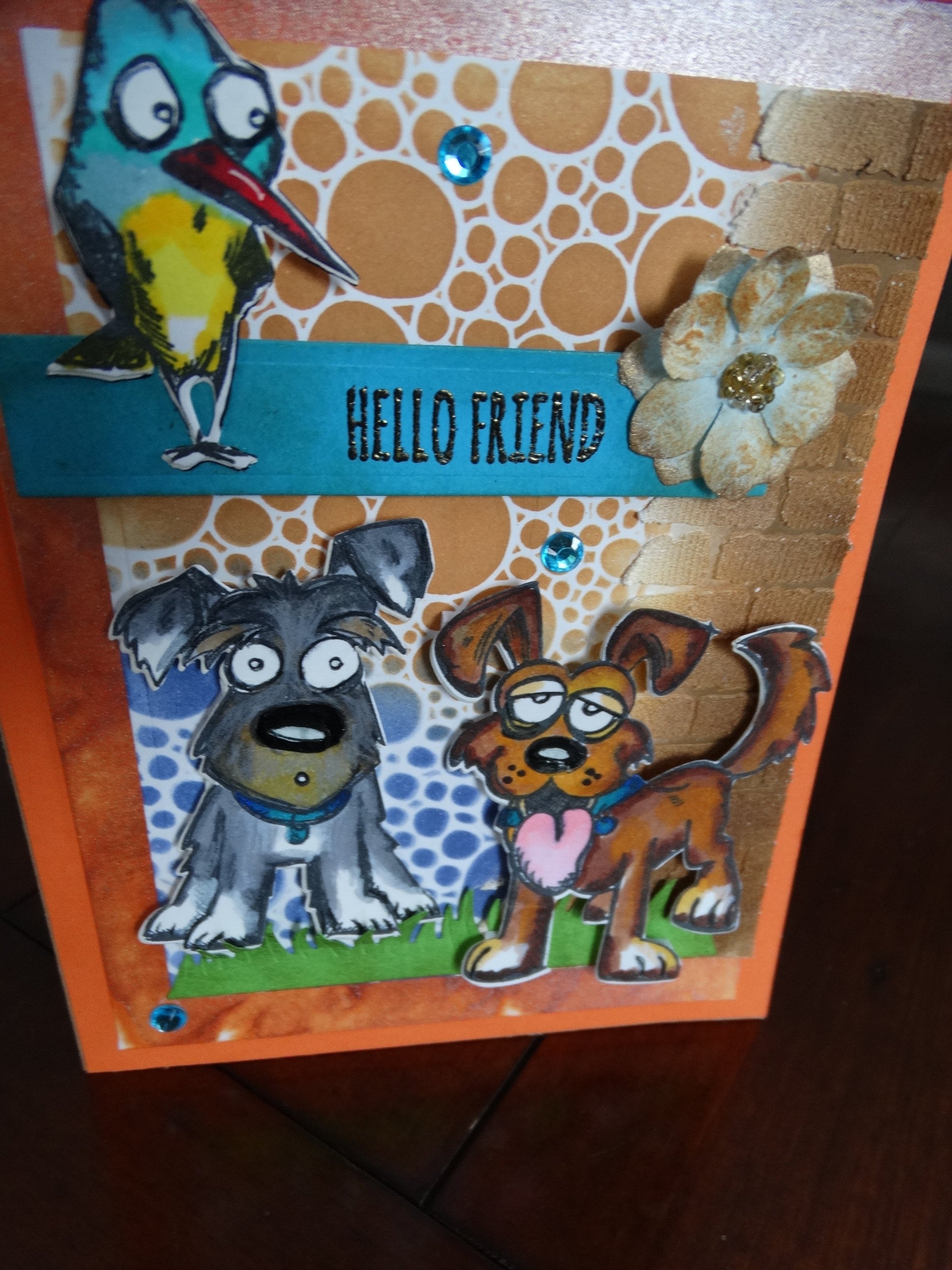 Hello Friend Adorable Pups Greeting Card - Etsy