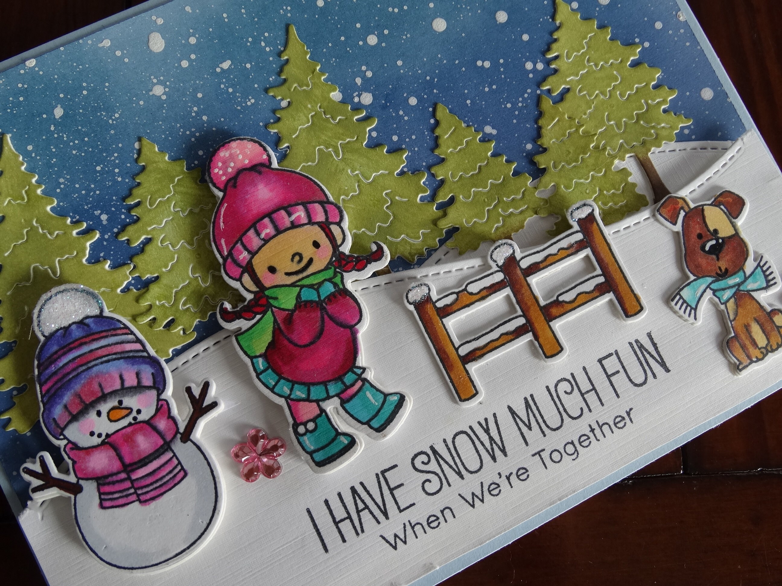 Hand Made Snowman Winter Scene Card - Etsy